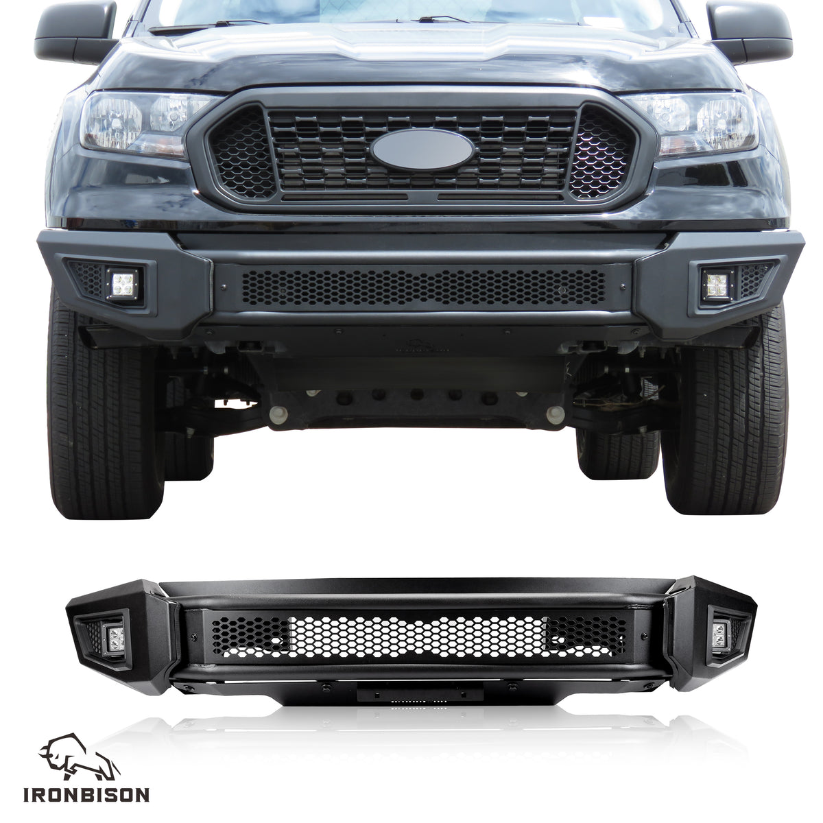 IRONBISON Barde Front Bumper for 2019-2023 Ford Ranger Heavy Duty Fold