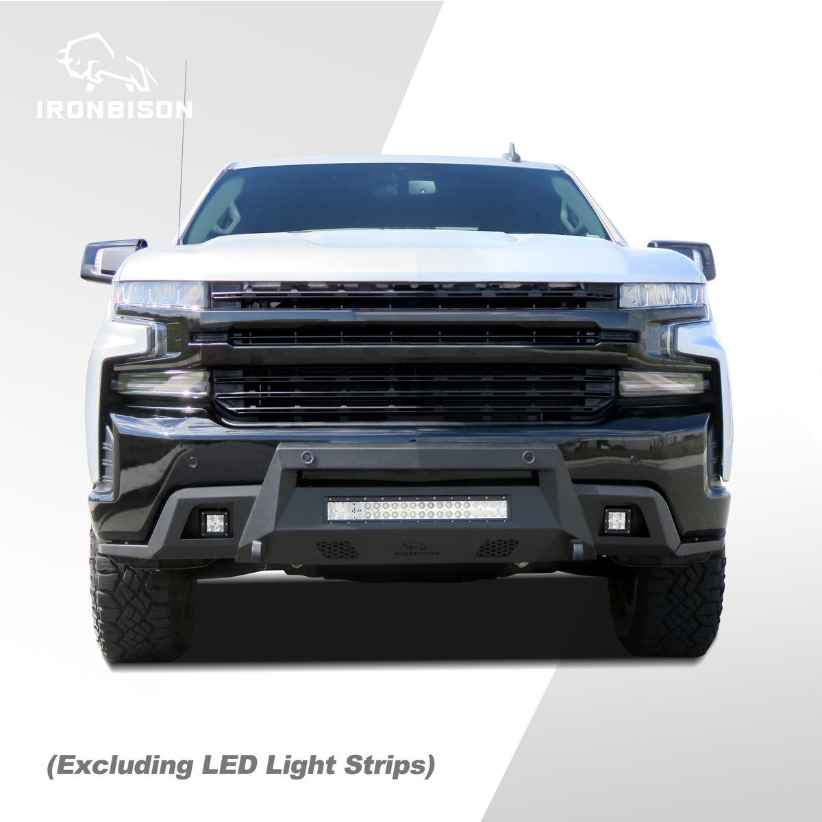 IRONBISON Front Bumper Compatible with 2019-2021 Chevy Silverado 1500